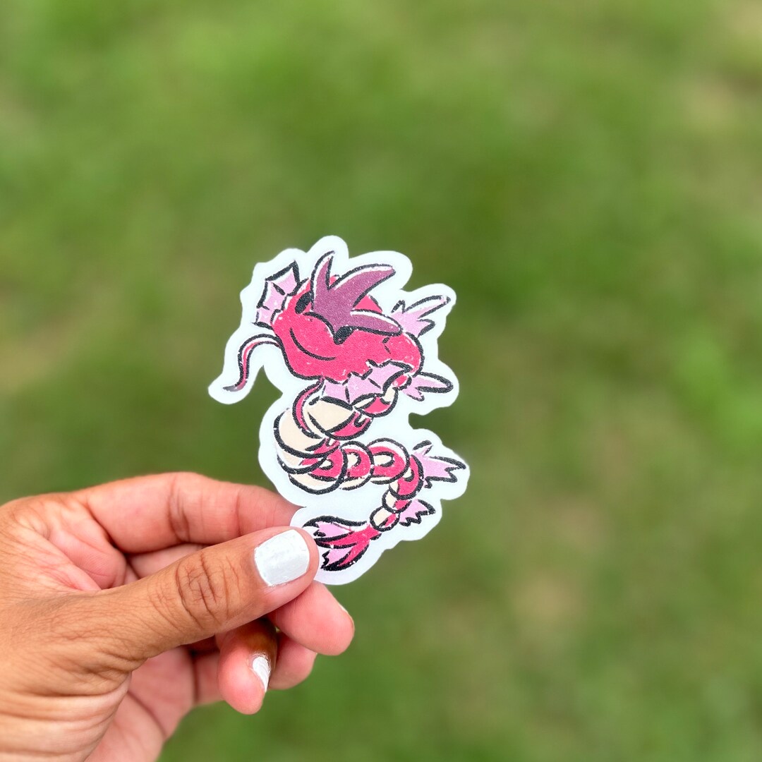 Shiny Gyarados Doodle Sticker 3inch Matte Vinyl (water/weather ...