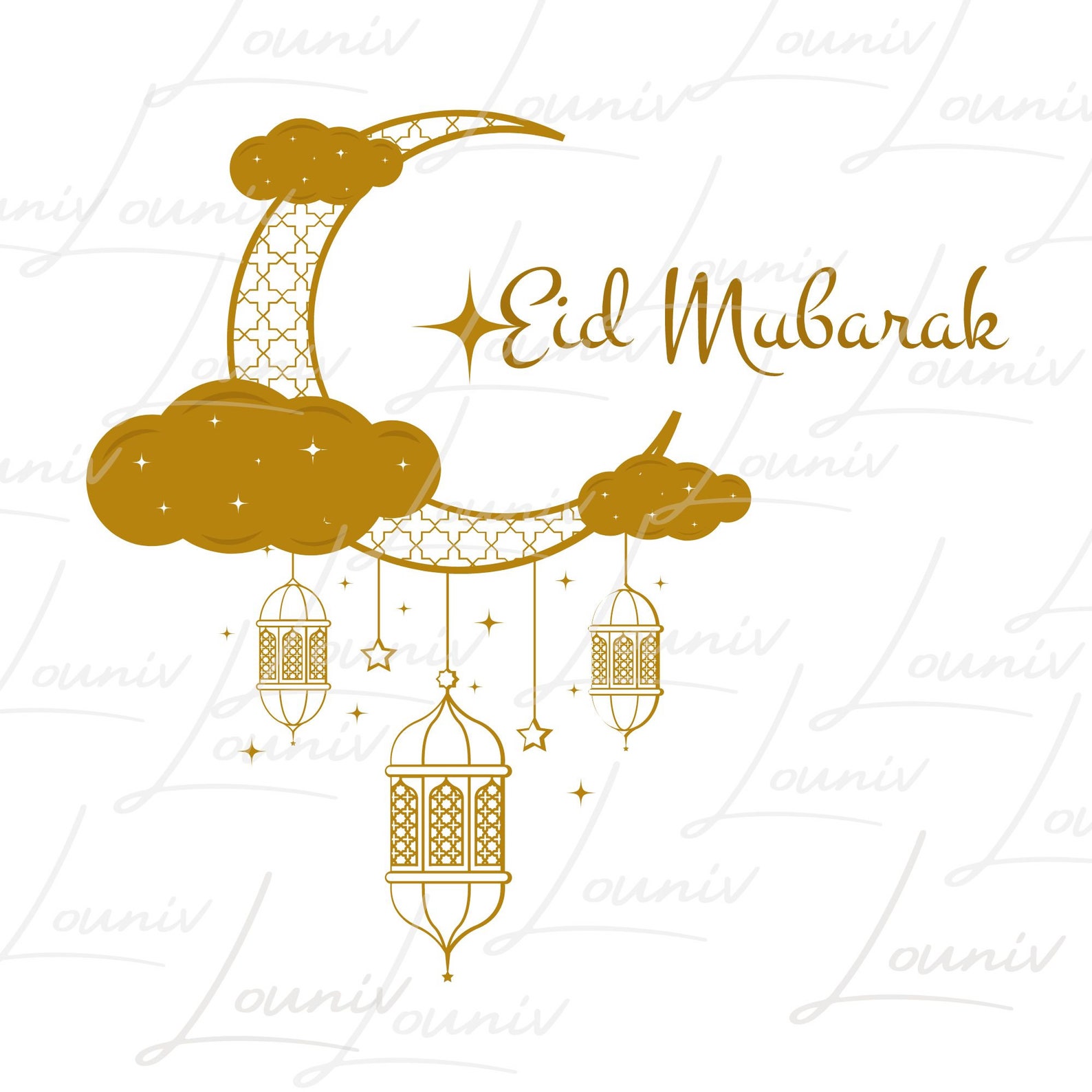 Eid Mubarak Gold Color Svg File, Dxf File, Shirt Designs Svg, Svg Files ...