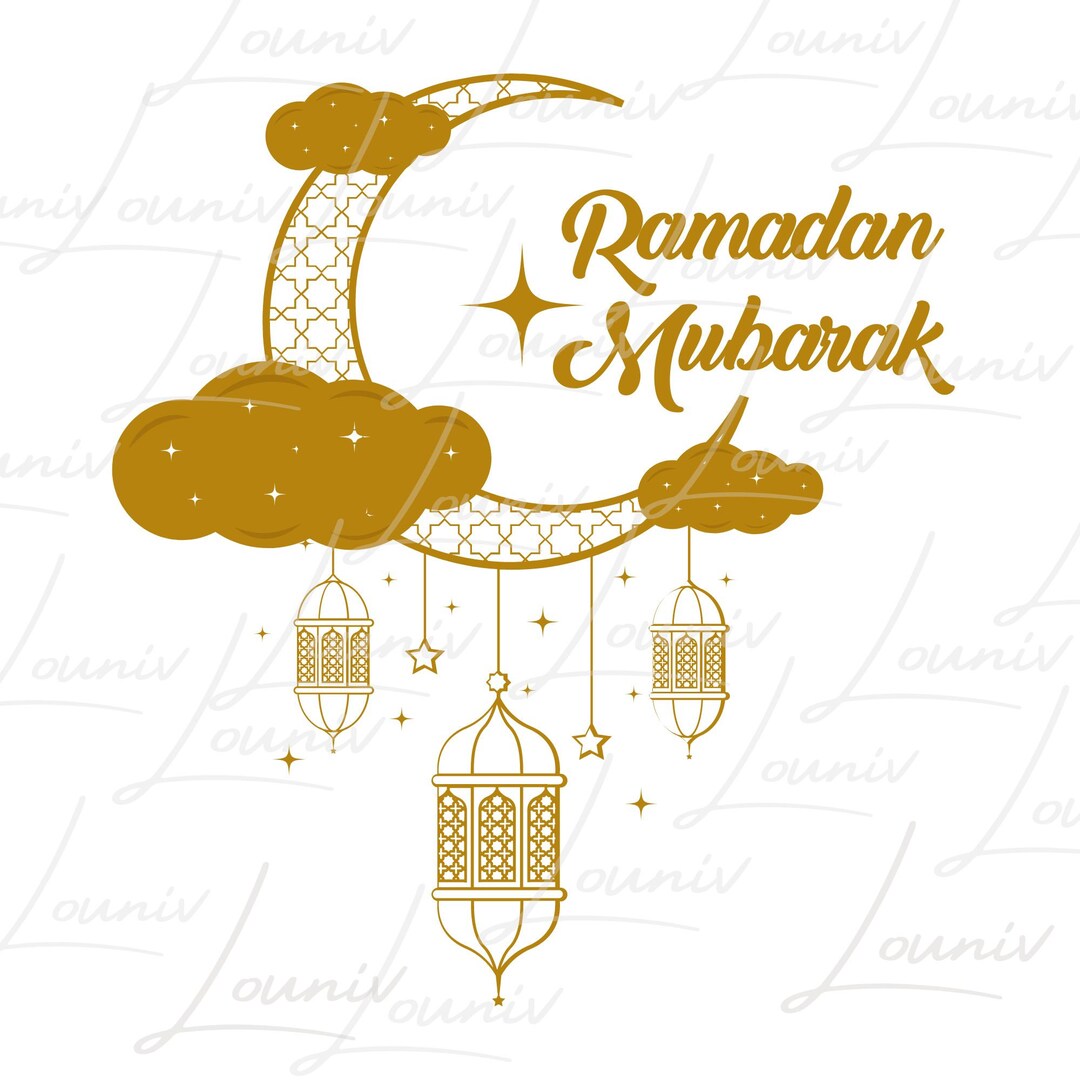 Ramadan Mubarak Gold Color Svg File, Dxf File, Shirt Designs Svg, Svg ...