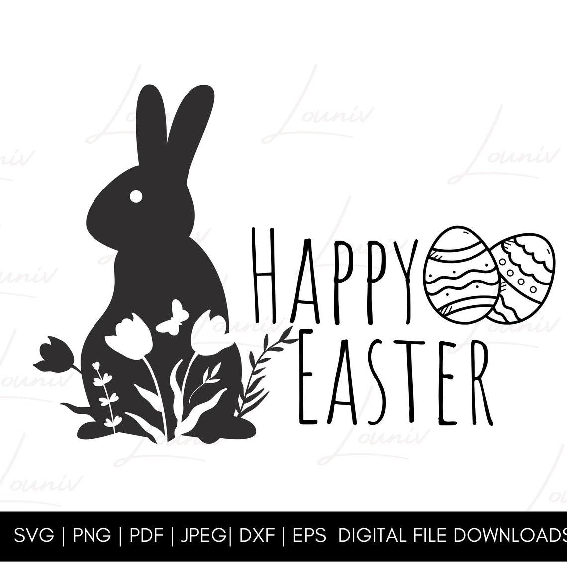 Happy Easter Simple Svg File, Dxf File, Shirt Designs Svg, Svg Files ...