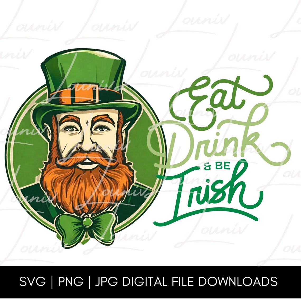 Irish Man SVG Clipart, Red-bearded Irishman PNG, St Patricks Day SVG ...