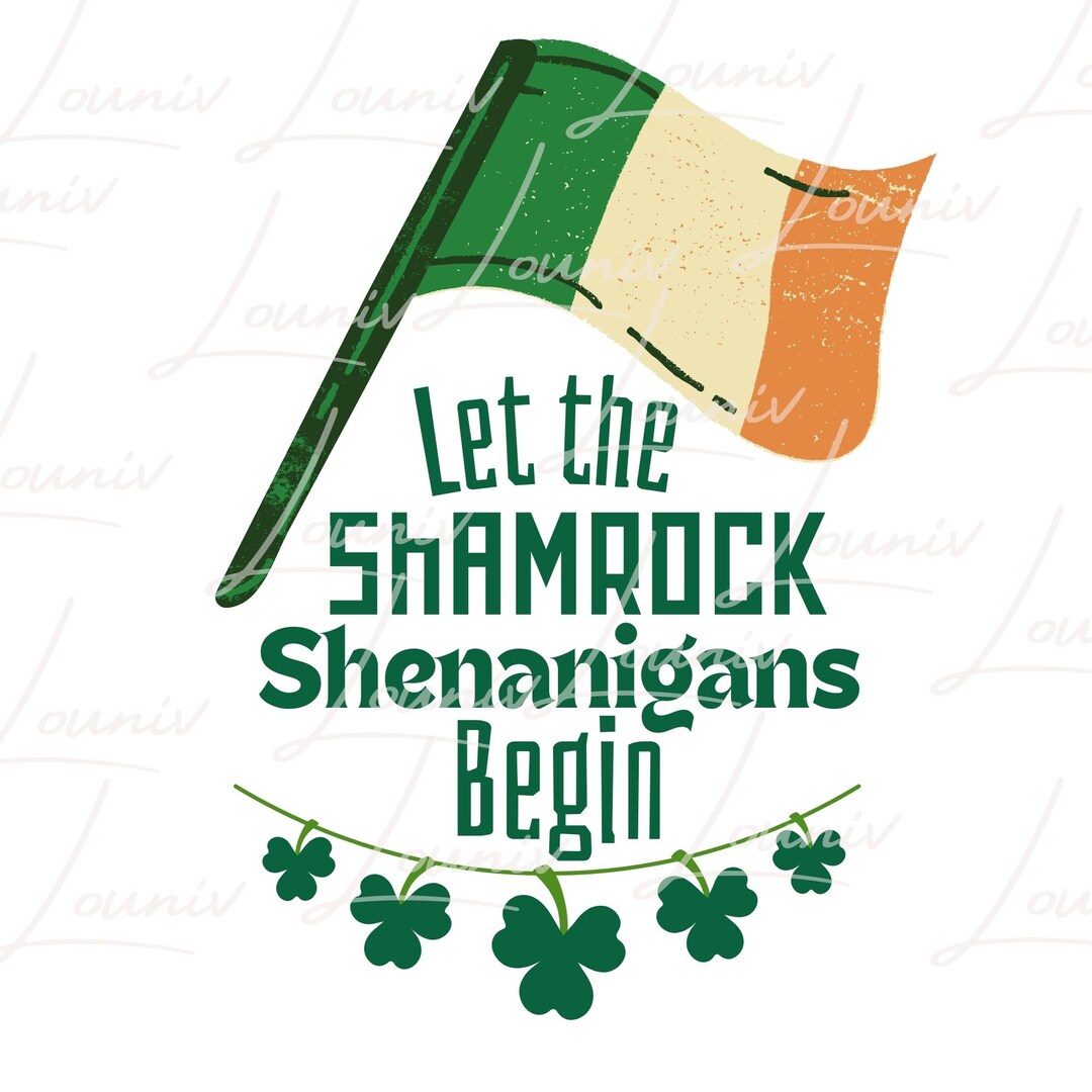 Irish Flag and Shamrock SVG, St. Patricks Day Banner Clipart ...