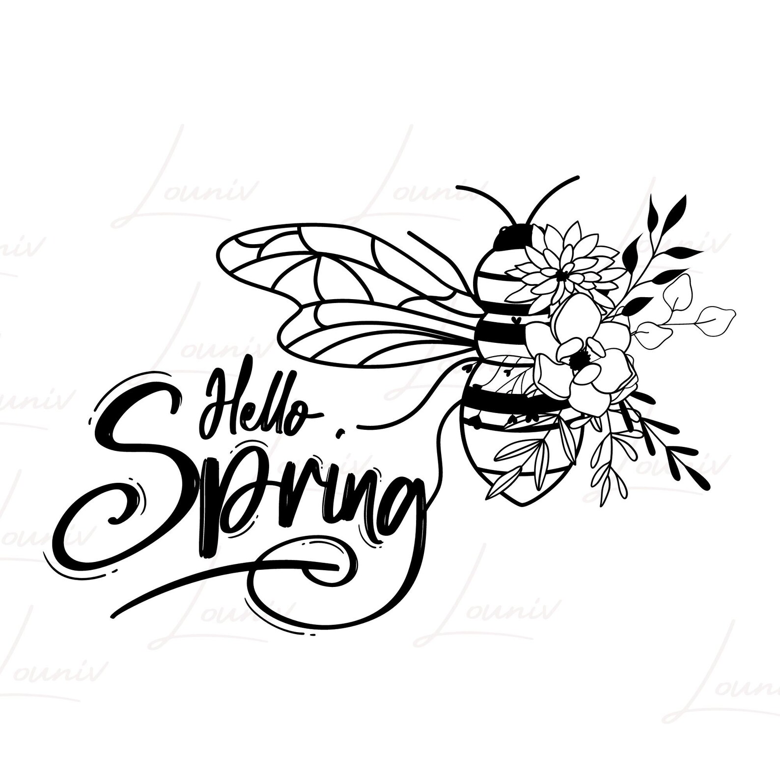 Hello Spring Bee Svg File, Dxf File, Shirt Designs Svg, Svg Files for ...