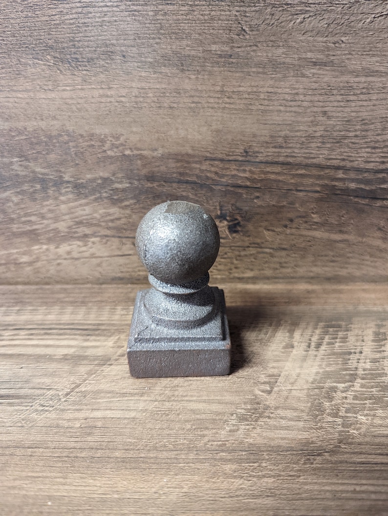 1.25 X 1.25 Cast Iron Ball Fence Finial Square Topper Post Caps for ...