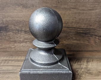 4 X 4 Cast Iron Ball Fence Finial Square Topper Post Caps for Posts 2 ...
