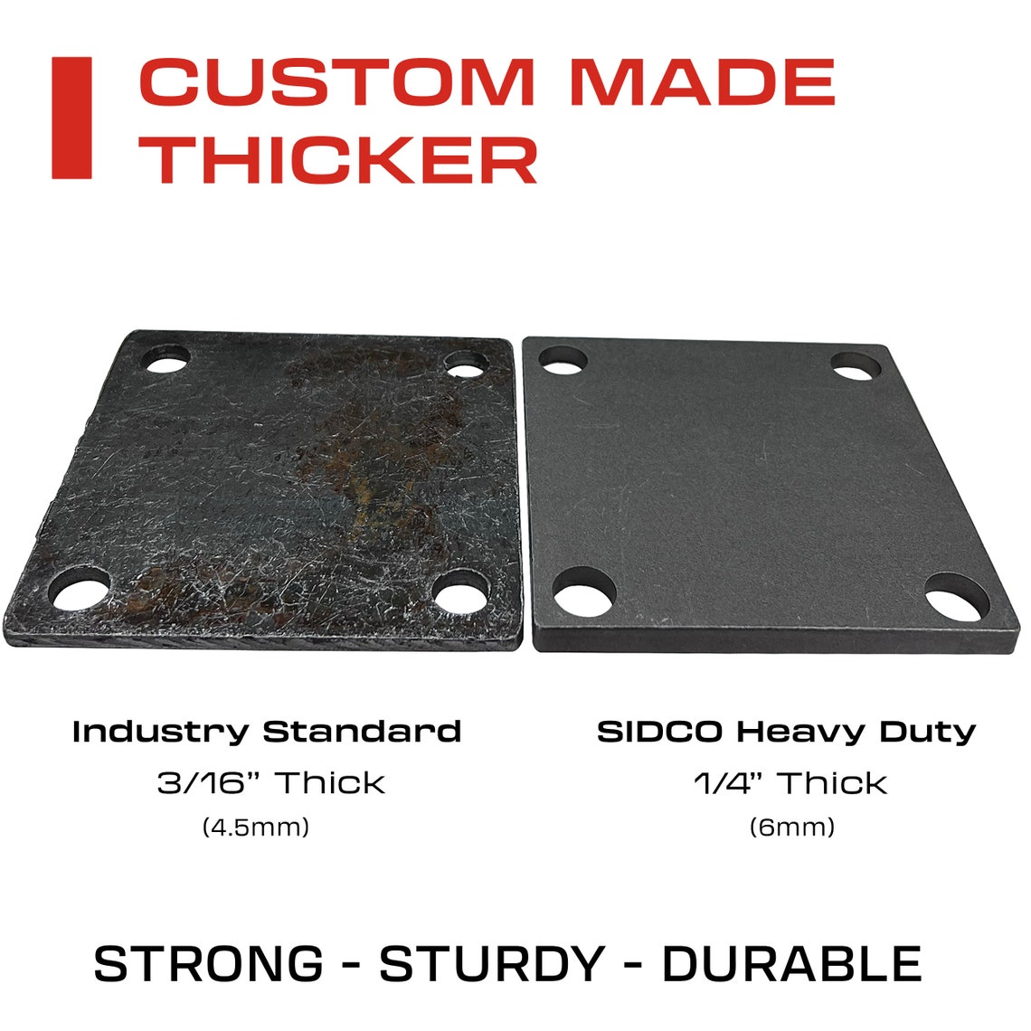 Sidco Supply 4x4" Weldable Square Steel Metal Baseplate–laser Cut–a36 ...