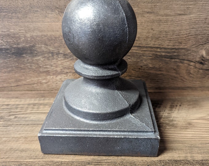 4 X 4 Cast Iron Ball Fence Finial Square Topper Post Caps for Posts 2 ...