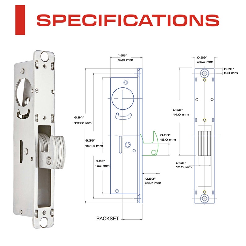 Sidco Supply Storefront Door Lock Mortise Lock Commercial Door Locks ...