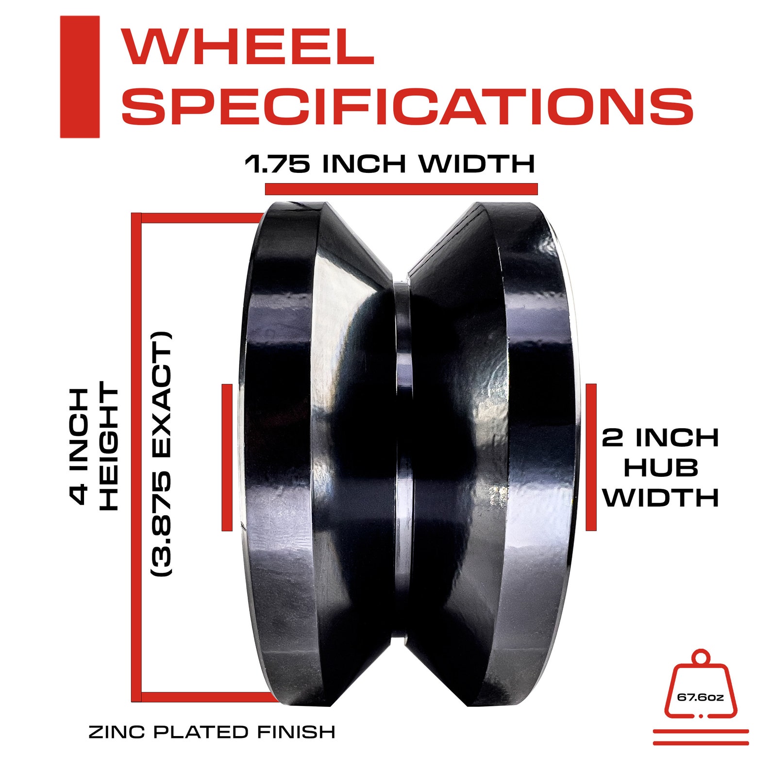 Sidco Supply 4 Inch V-groove Wheel-solid Steel–heavy Duty-inverted V ...