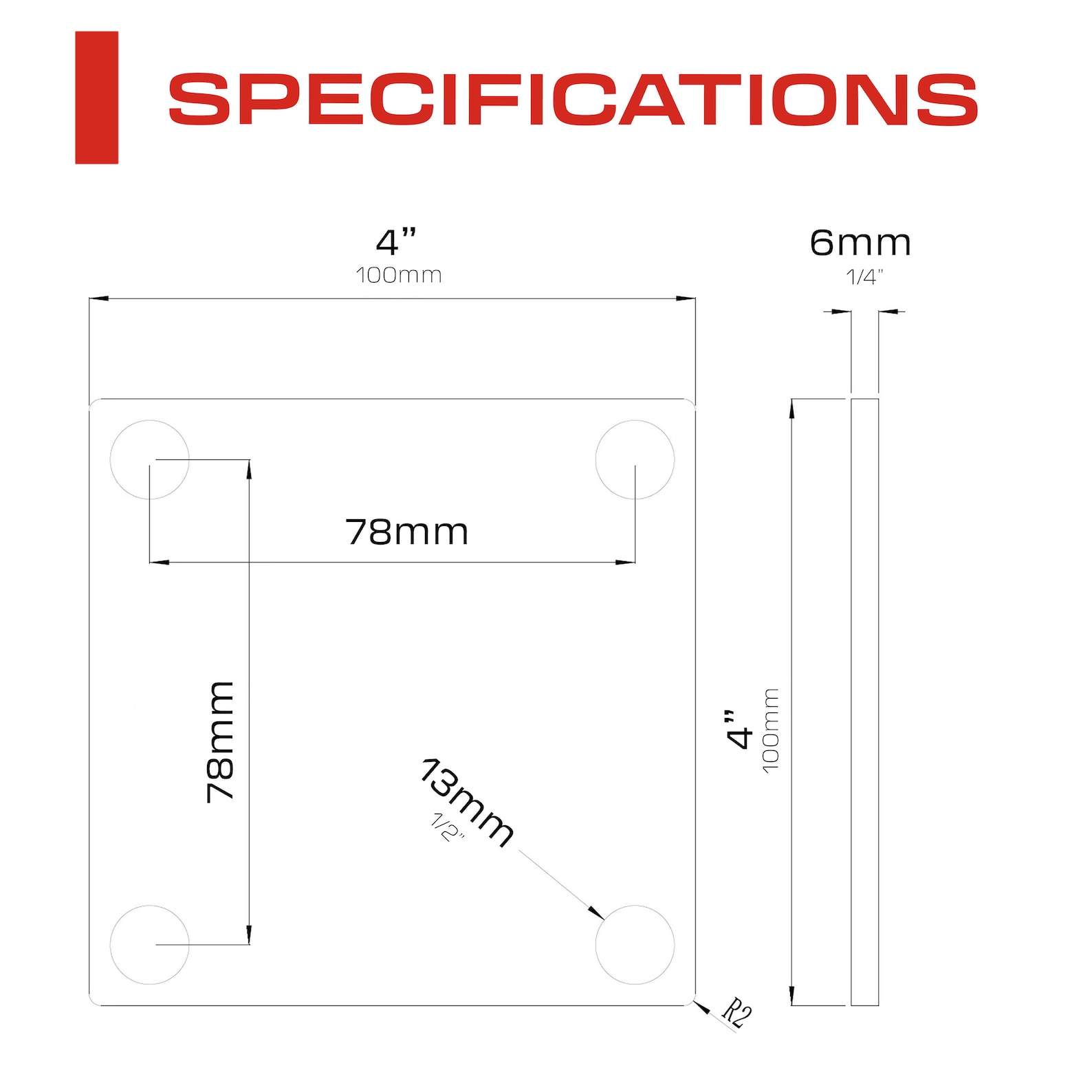 10 Pack 4x4" Weldable Square Steel Metal Baseplate – 4 Inch Steel Plate ...