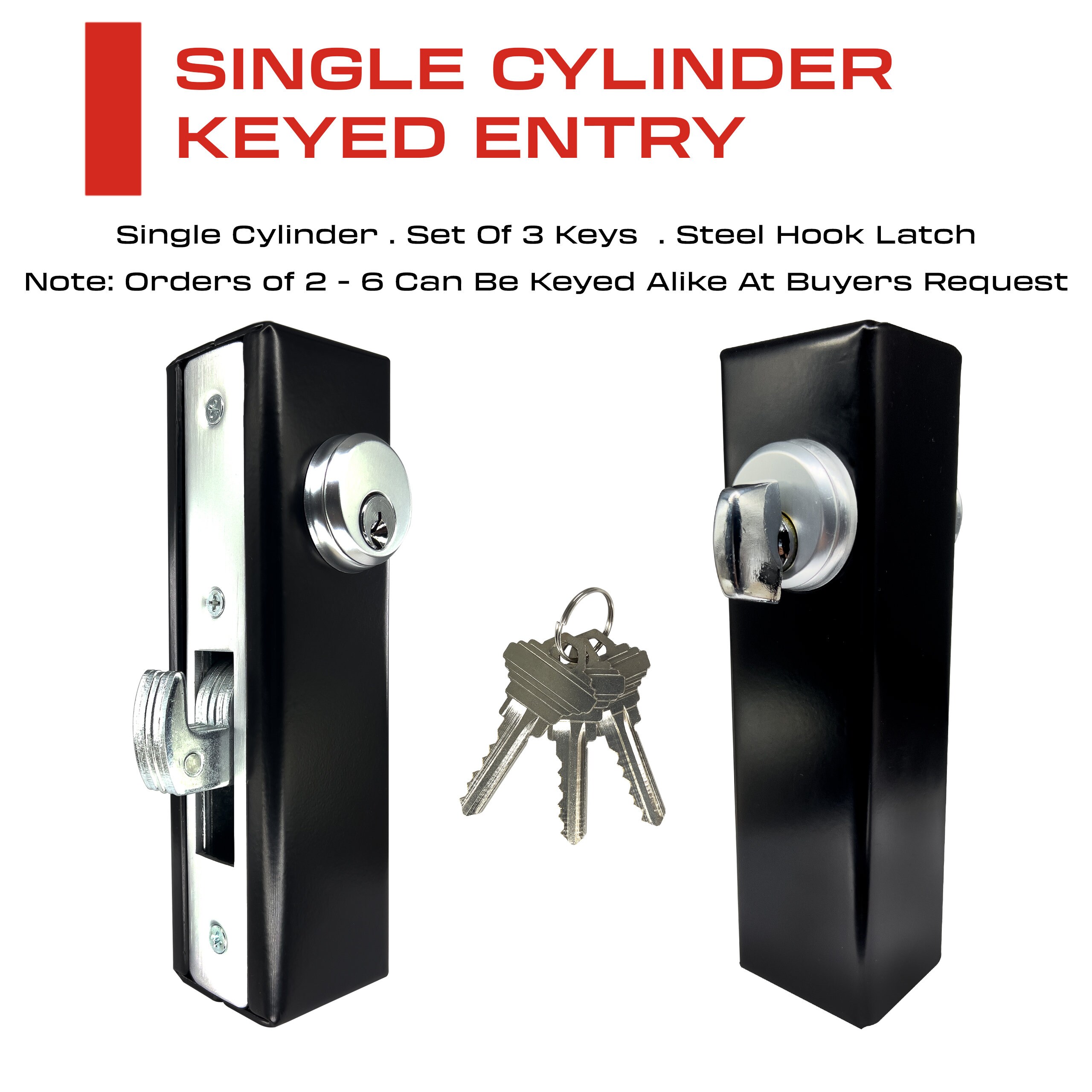 KIASET Hook Bolt Mortise Lock, Weldable Steel Hook Lock for Sliding ...