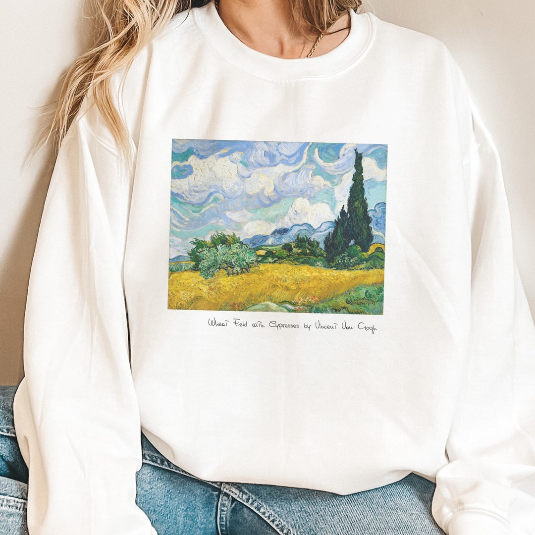 Wheat Field With Cypresses Vincent Van Gogh Sweater Womens Top Artist ...