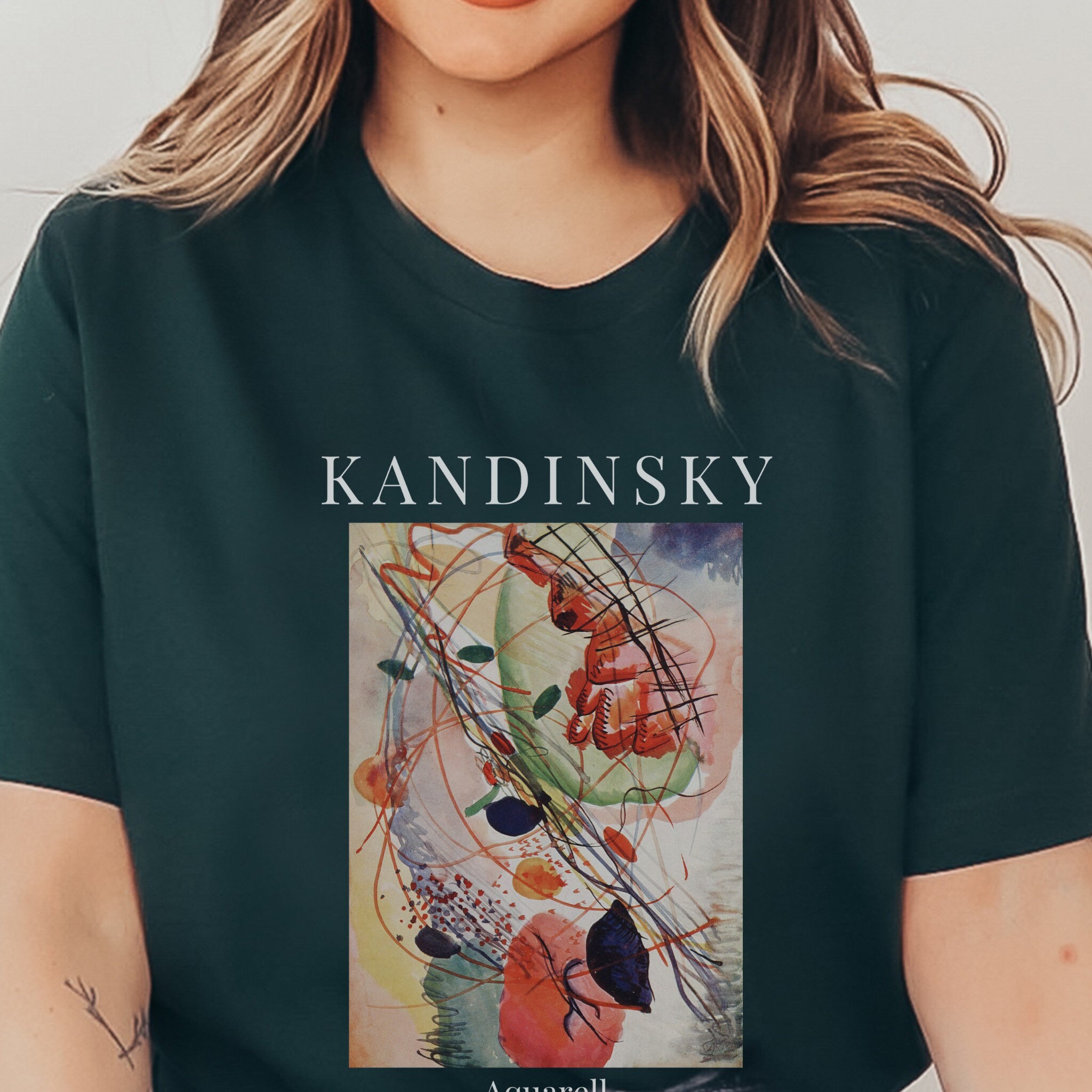 Kandinsky T-shirt Aquarell Graphic Tee Abstract Art Tee Womens - Etsy