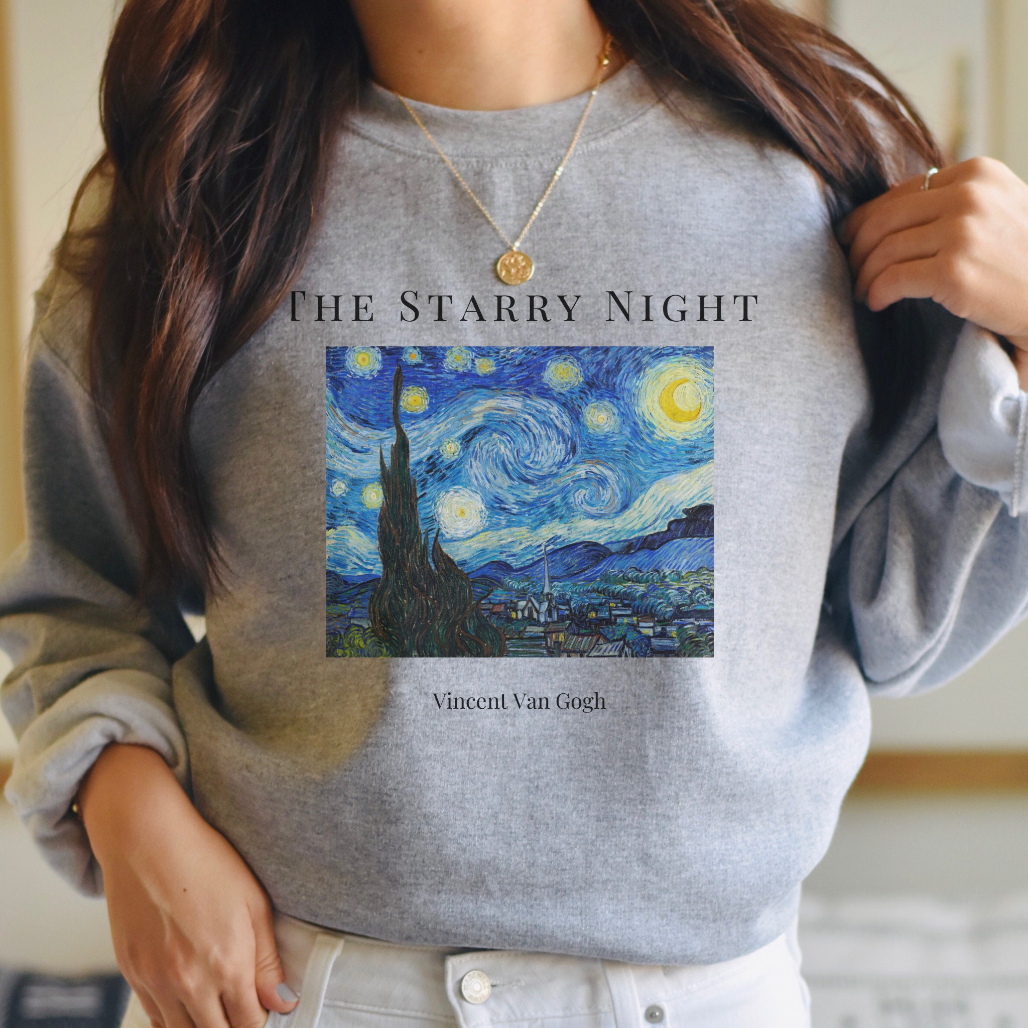 Starry Night by Vincent Van Gogh Sweater Womens Unisex Sweatshirt ...