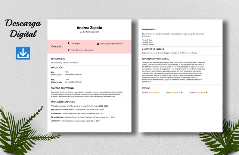 Canadian Style Resume Template / Business Administration - Etsy