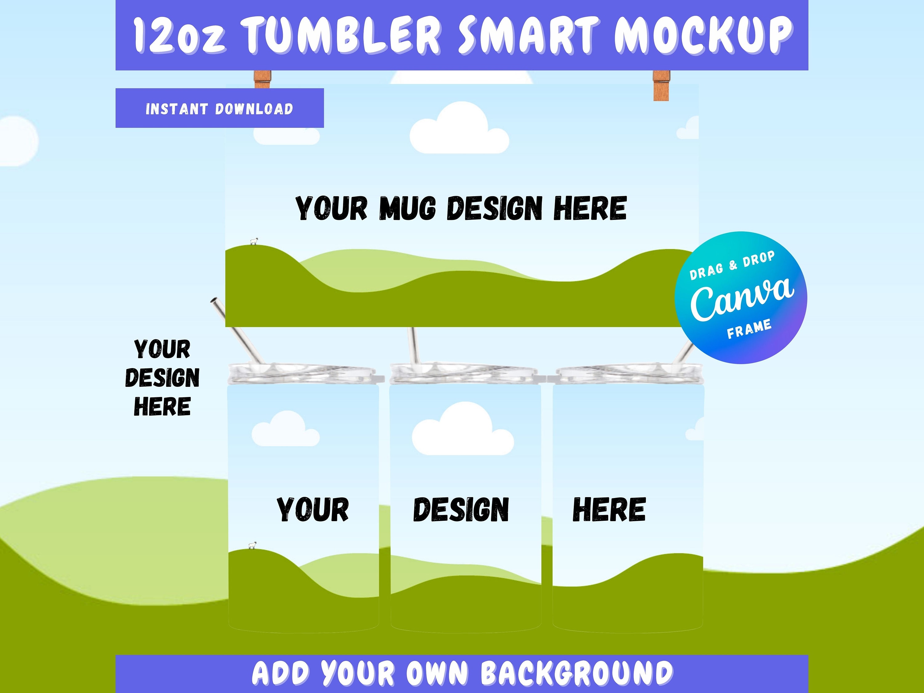 12oz Tumbler Canva Frame Tumbler Mockup Mini Tumbler Canva Background ...