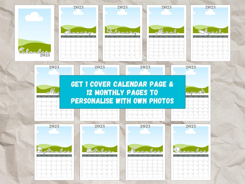 Editable 2025 Canva Calendar 2025 Custom Calendar Photo Editable Canva ...
