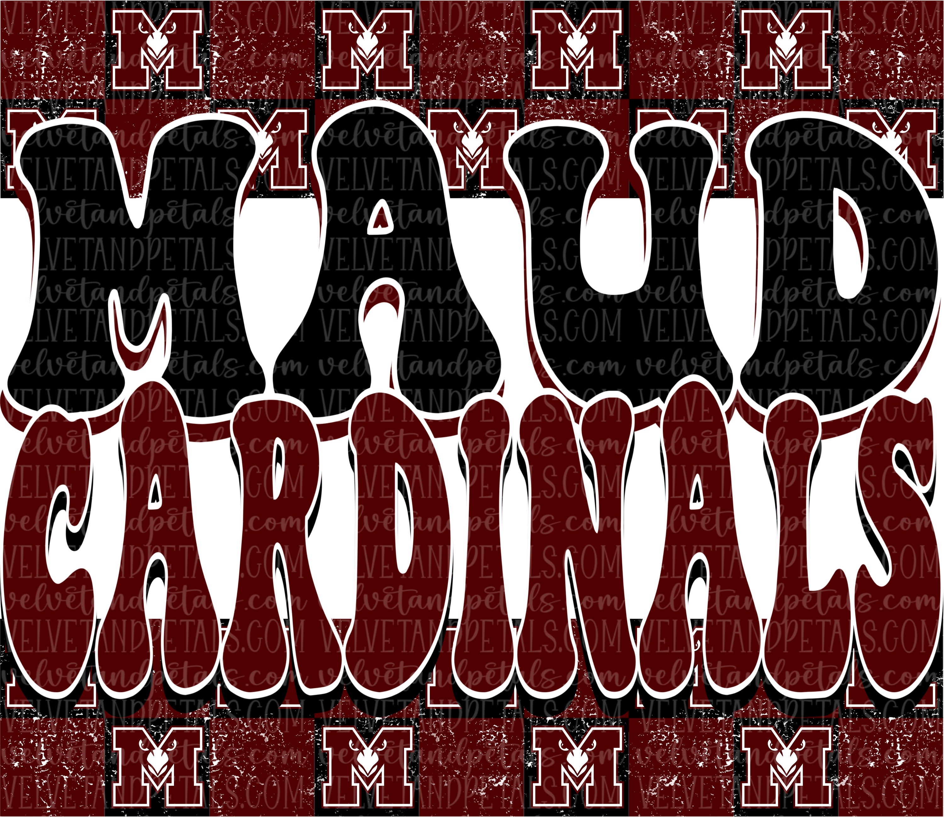 Maud Cardinals Png, School Spirit Png, Trending Png, Checkered Design ...