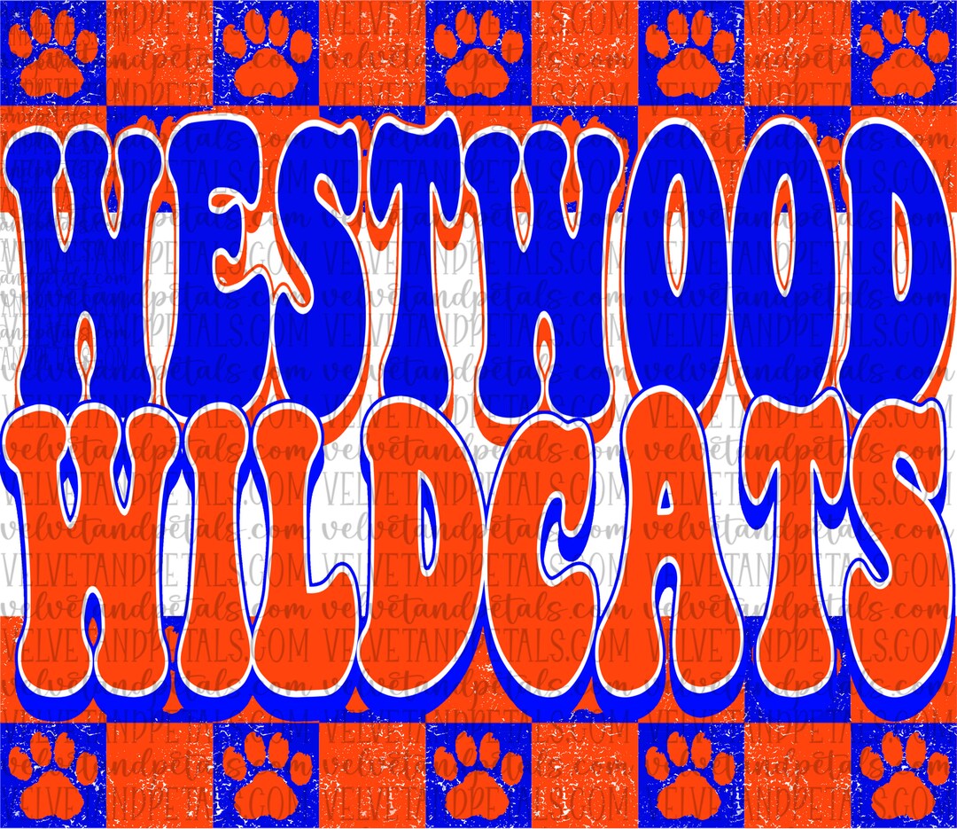 Westwood Wildcats Png, School Spirit Png, Checkered Design, Groovy Font ...