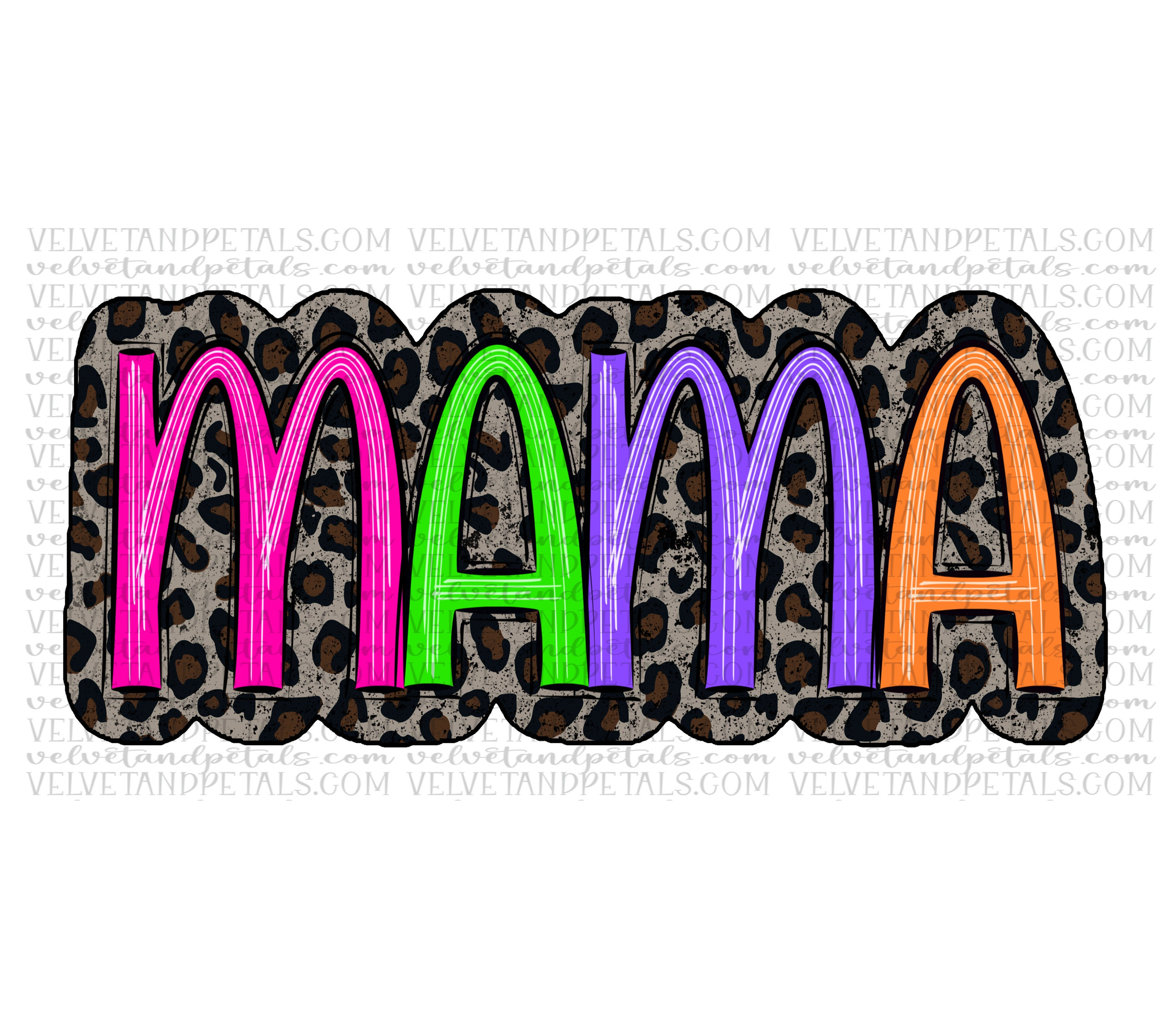 Leopard Print Mama Png Digital Download Dtf Sublimation Leopard