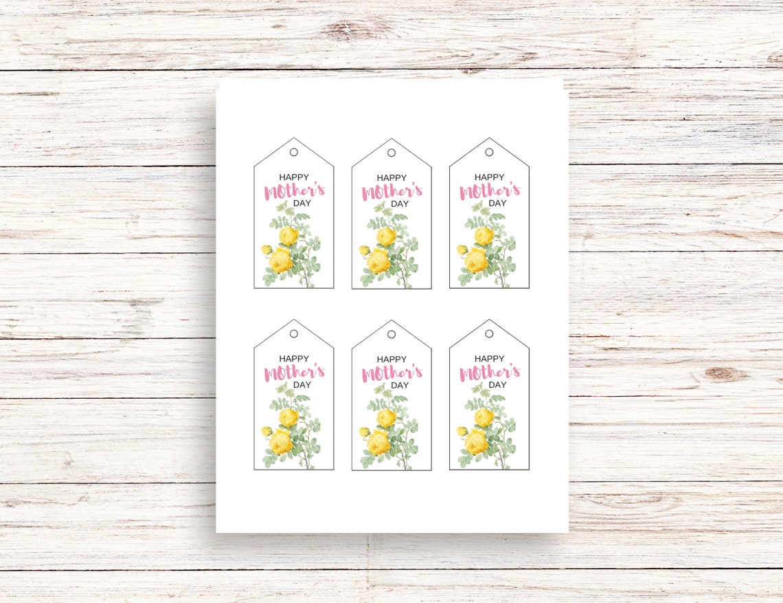 Printable Floral Mother's Day Gift Tags, Mother's Day Gift, Mom Gift ...