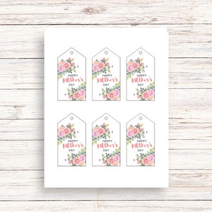 Printable Floral Mother's Day Gift Tags, Mother's Day Gift, Mom Gift ...