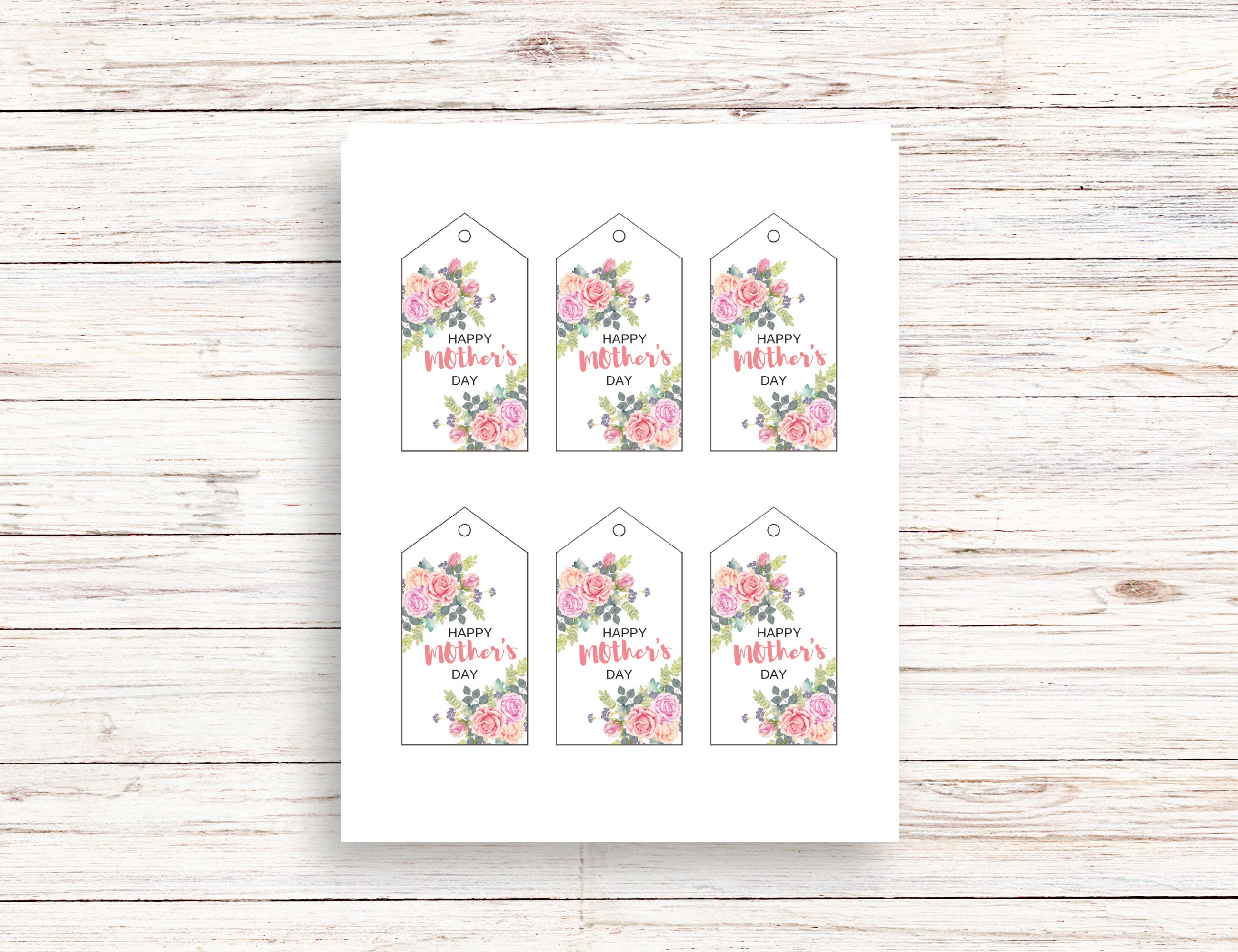 Printable Floral Mother's Day Gift Tags, Mother's Day Gift, Mom Gift ...