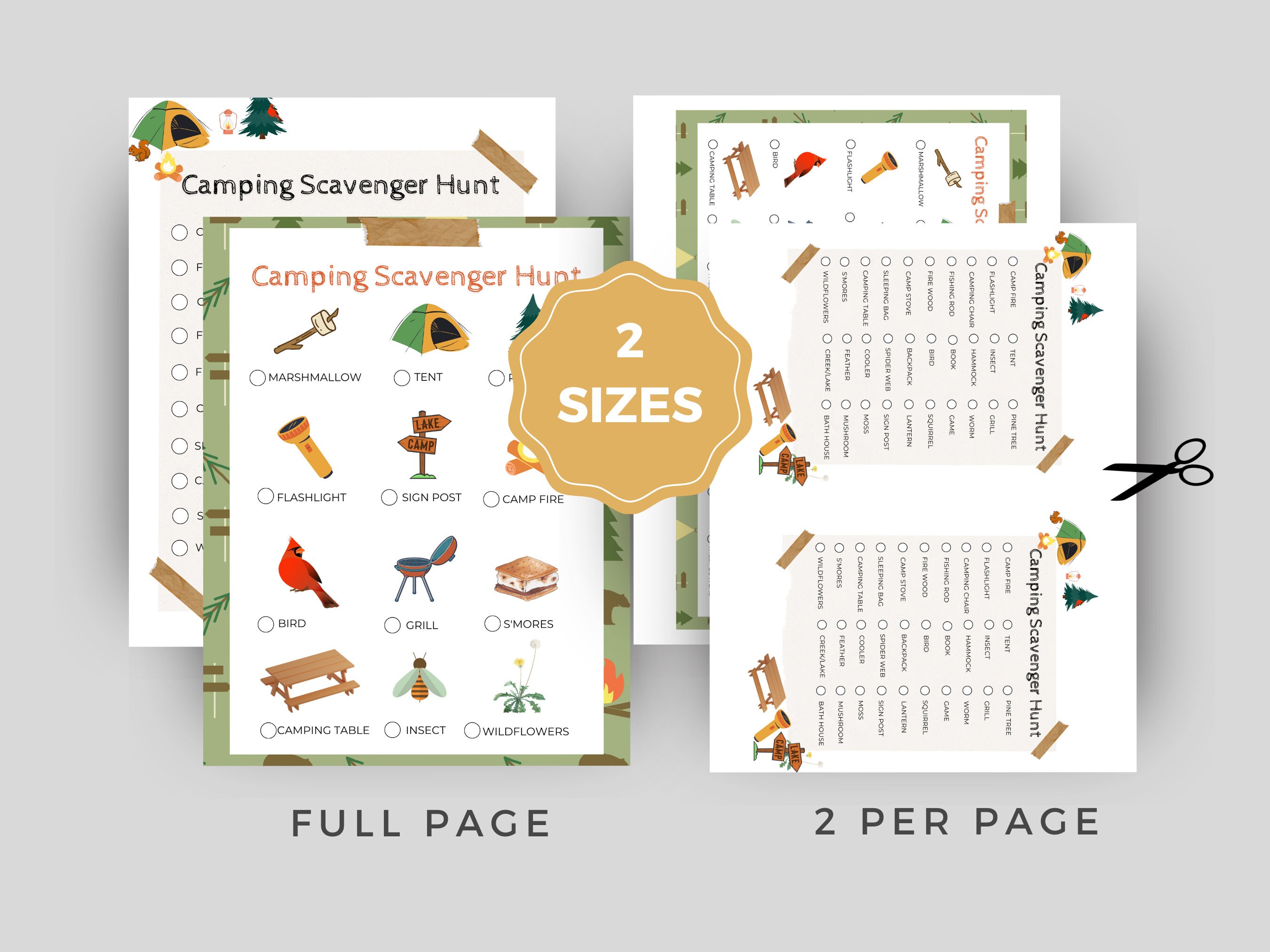 Camping Scavenger Hunt for Kids, Scavenger Hunt for Adults, Outdoor ...