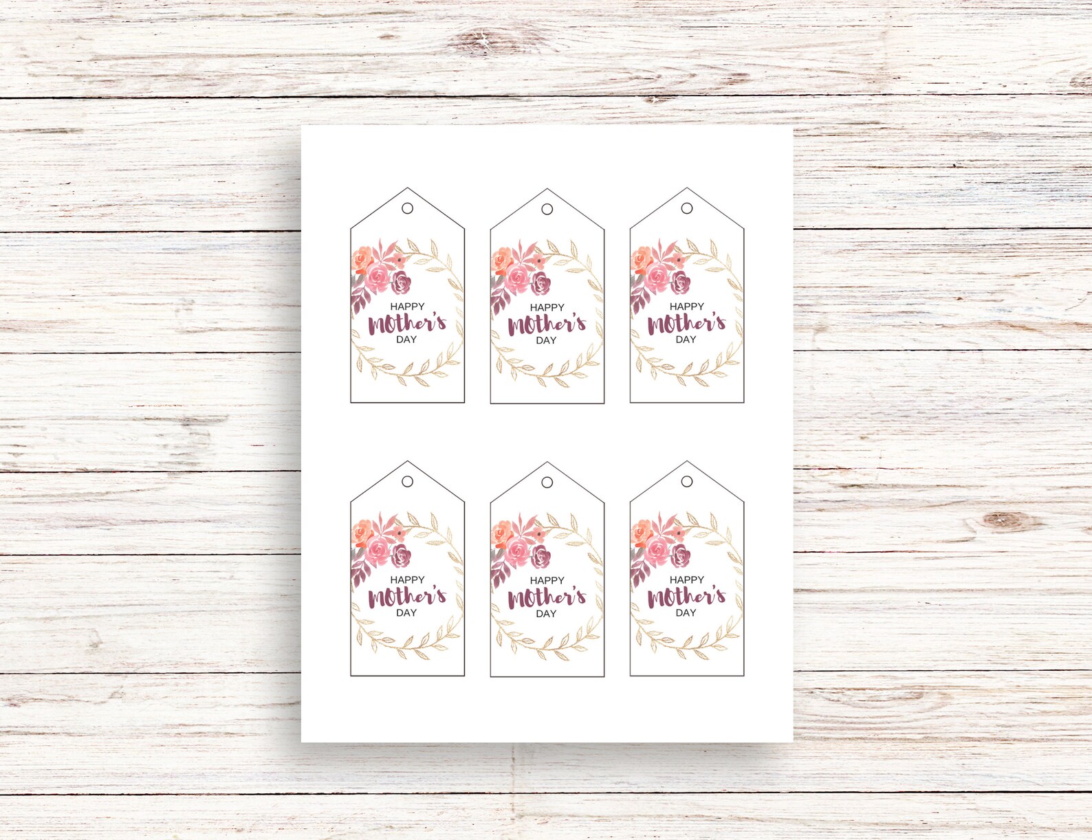 Printable Floral Mother's Day Gift Tags, Mother's Day Gift, Mom Gift ...