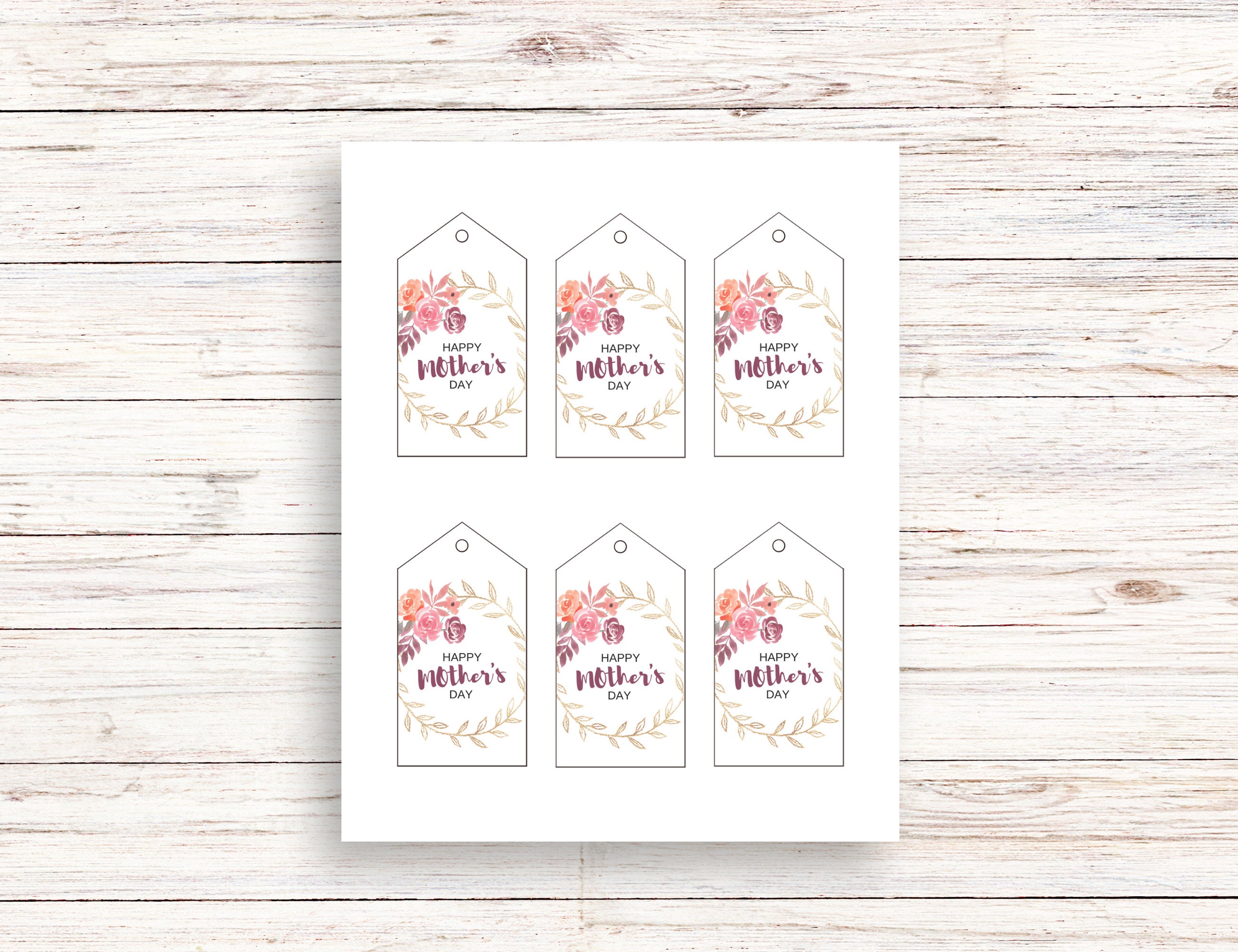 Printable Floral Mother's Day Gift Tags, Mother's Day Gift, Mom Gift ...