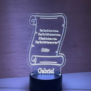 Child’s Prayer Personalized LED Light, Gift Item Lamp, LED Base Night ...