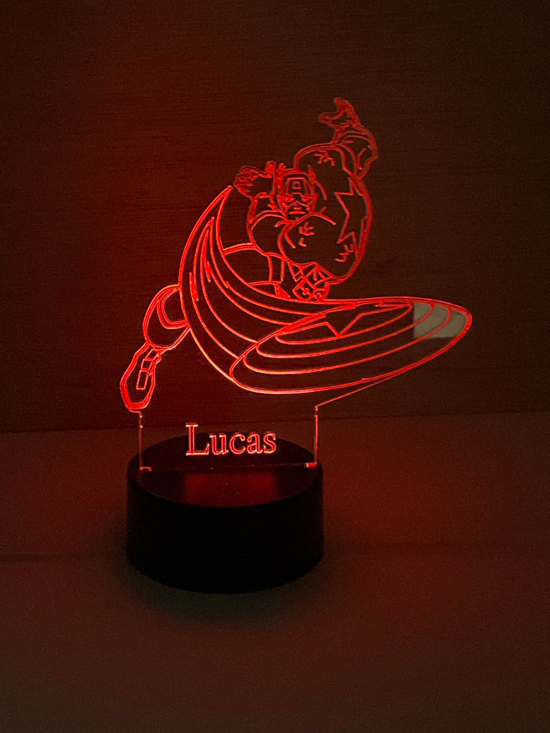Captain America Personalized LED Light, Gift Item Lamp, LED Base Night ...