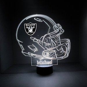 Las Vegas Raiders, Light Up, Modern Helmet, NFL Football LED Sports Fan ...