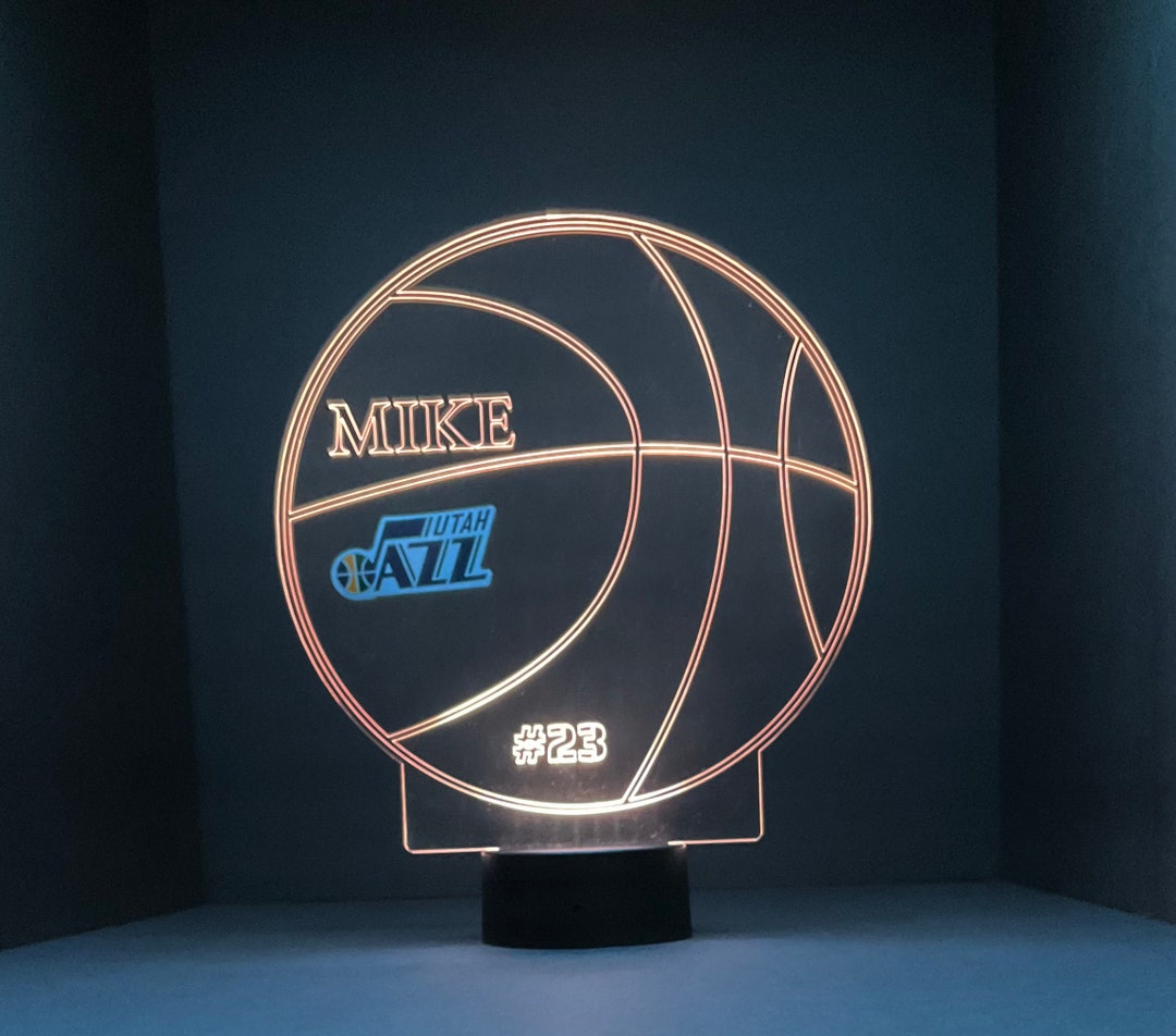 Utah Jazz, Light Up, Basketball LED Sports Fan Lamp, Personalize FREE ...