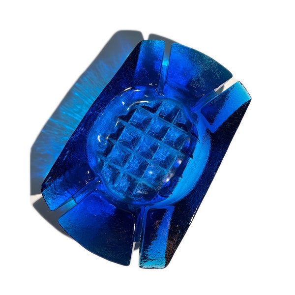 Vintage Blue Ashtray - Etsy