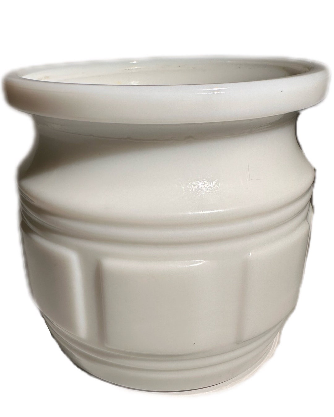 Vintage Milk Planter and Vase Randall Square Raised Windowpane Barrel ...