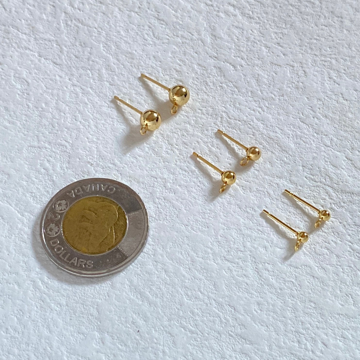 3mm/4mm/6mm Stainless Steel Ball Stud Earring Post With Loop,gold Steel ...