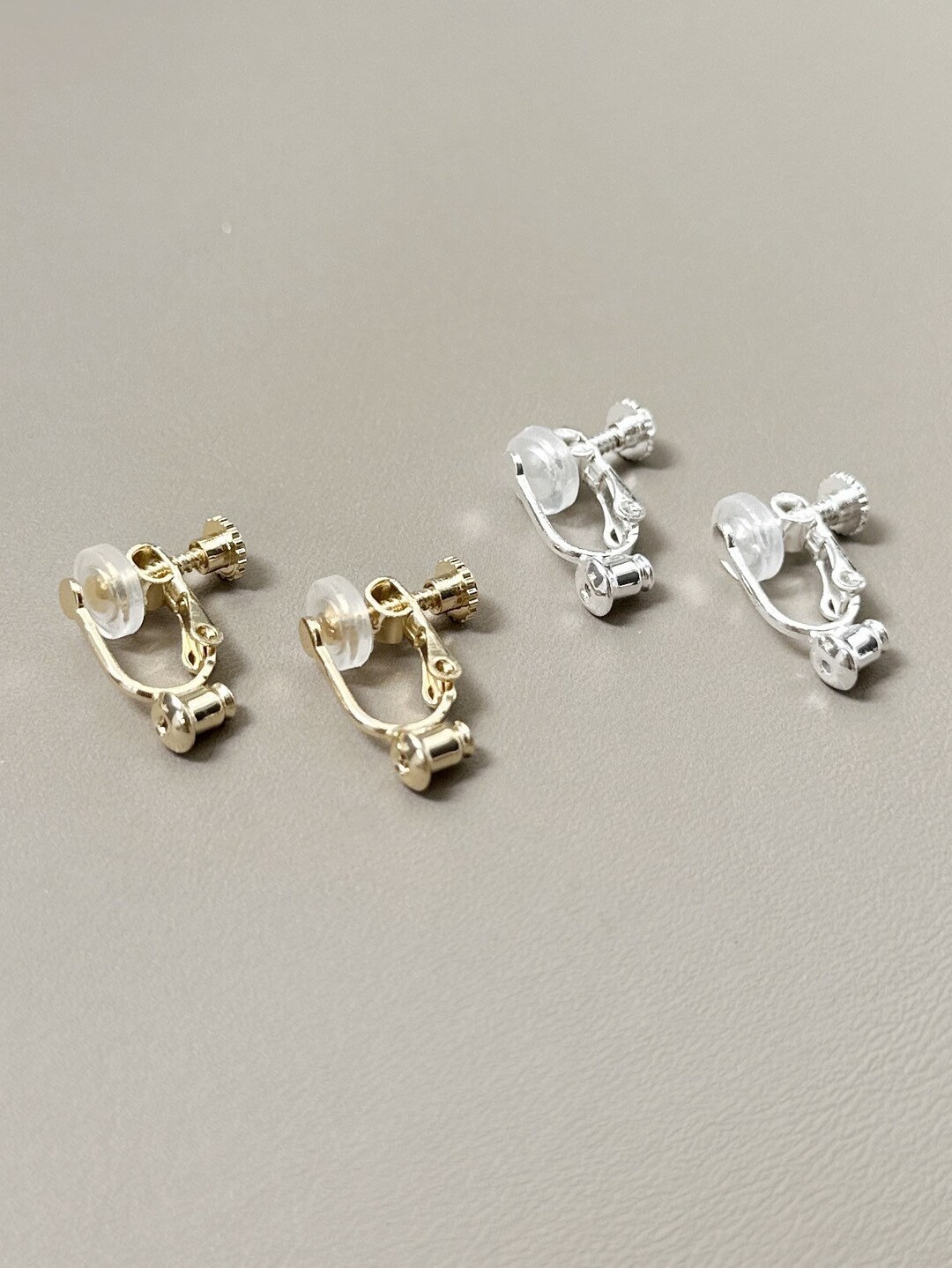 14k Gold/white Gold Plated Clip-on Earrings Converter, Gold/silver ...