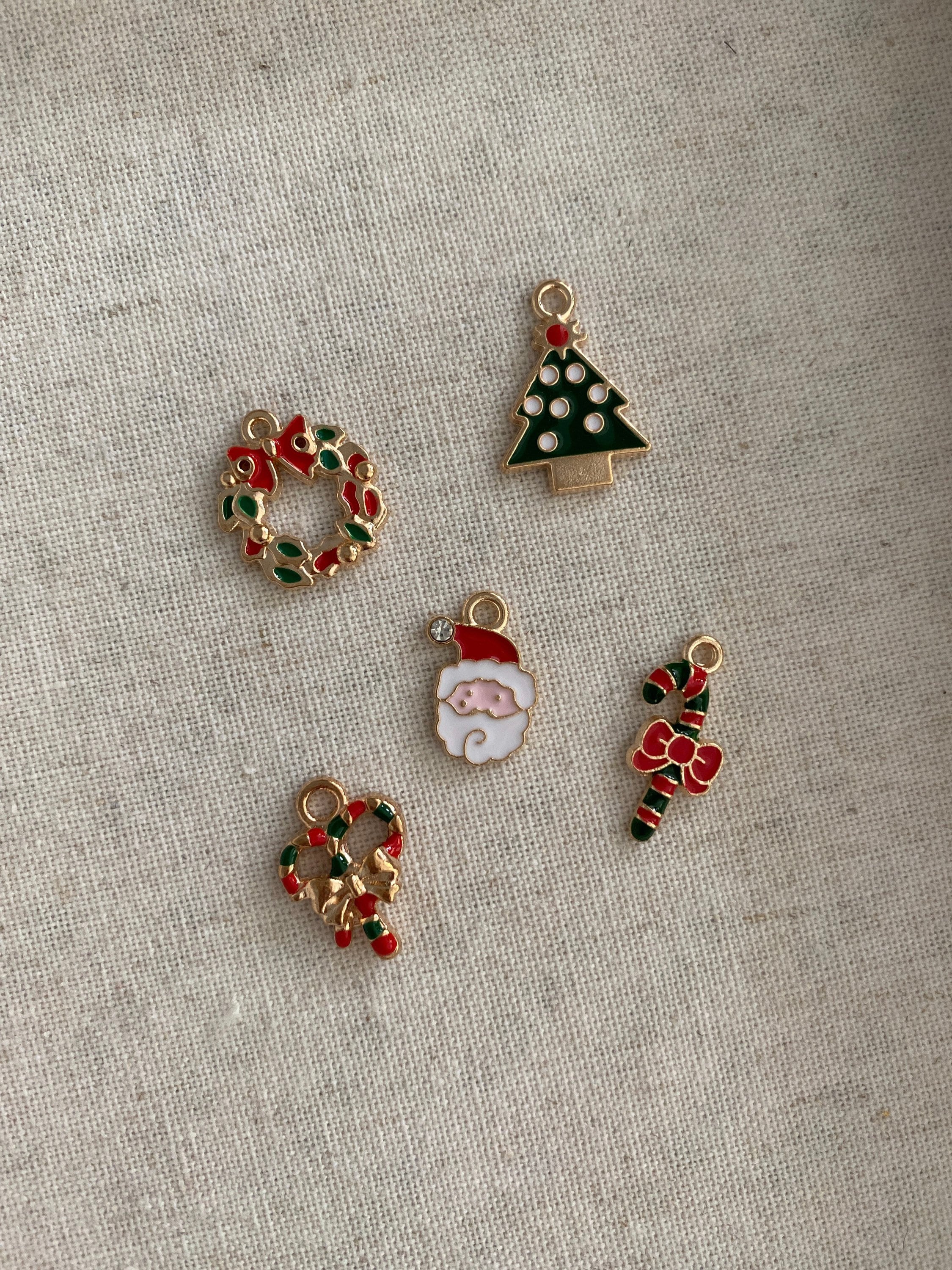 Enamel Christmas Charms, Christmas Tree Charms, Jewelry Making Supply ...