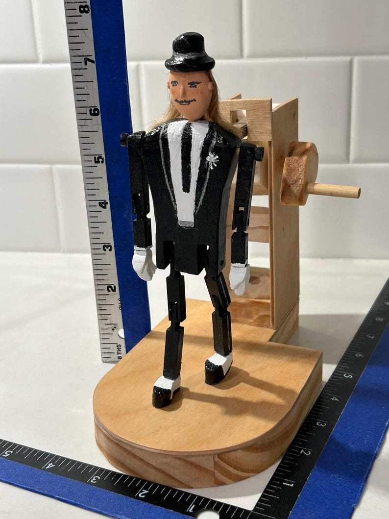 Handmade Wooden Dancing Man Automaton, Classy Calvin - Etsy