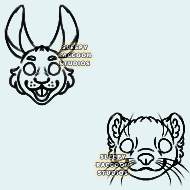 14 Pack Simple Headshot Icon Bases || Furry Art Digital Pngs - Etsy