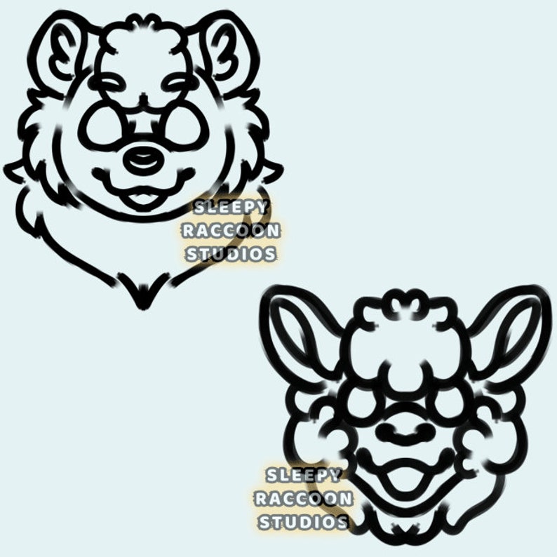 14 Pack Simple Headshot Icon Bases || Furry Art Digital Pngs - Etsy