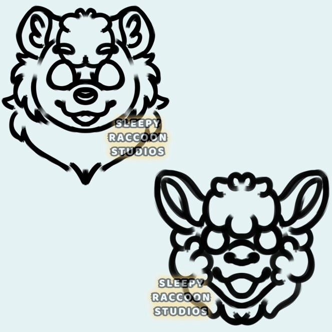 14 Pack Simple Headshot Icon Bases || Furry Art Digital Pngs - Etsy