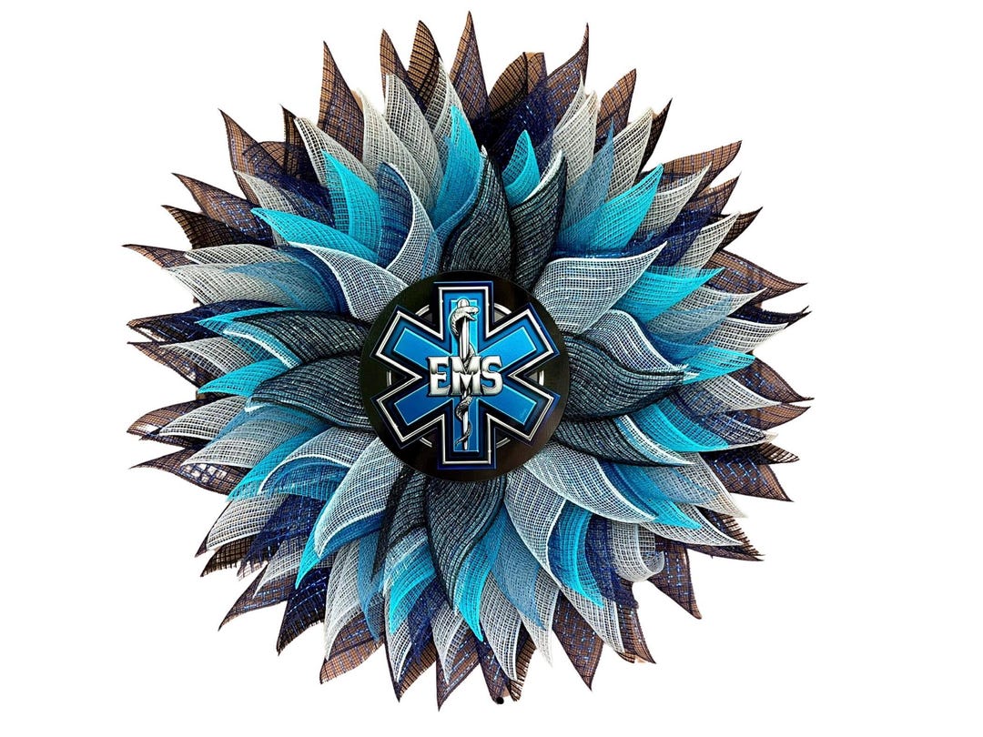 EMS Front Door Wreath, Healthcare Appreciation Gift, Fire Department ...