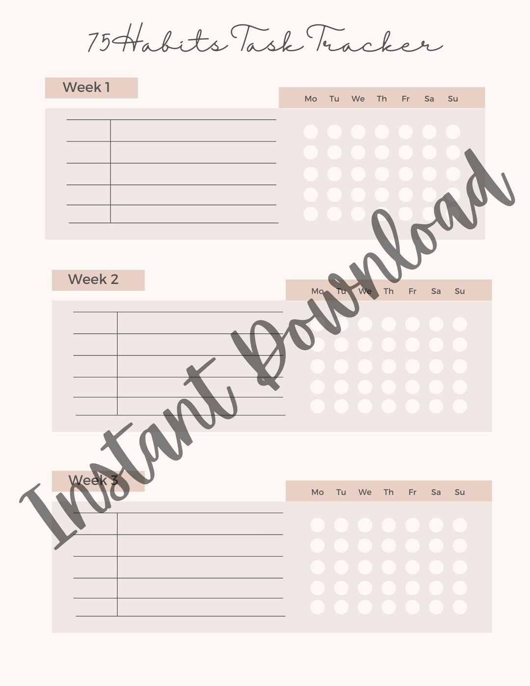 75habits Tracker | Digital Tacker | PDF Tracker | Instagram Story ...