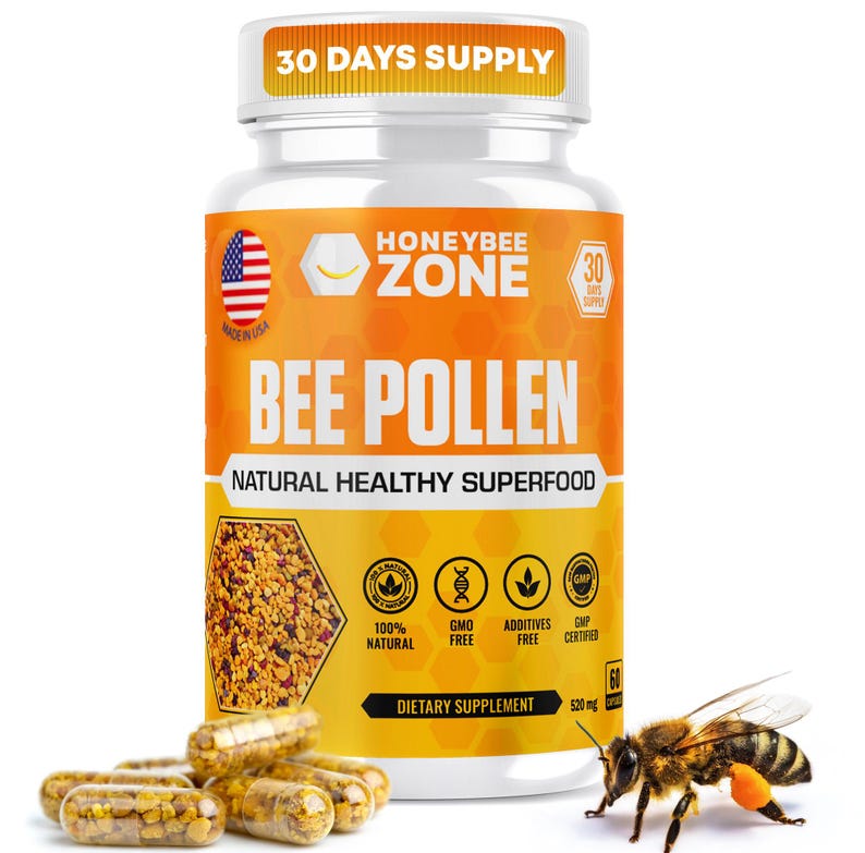 Natural Bee Pollen Capsules – Immune Support, Energy Boost ...