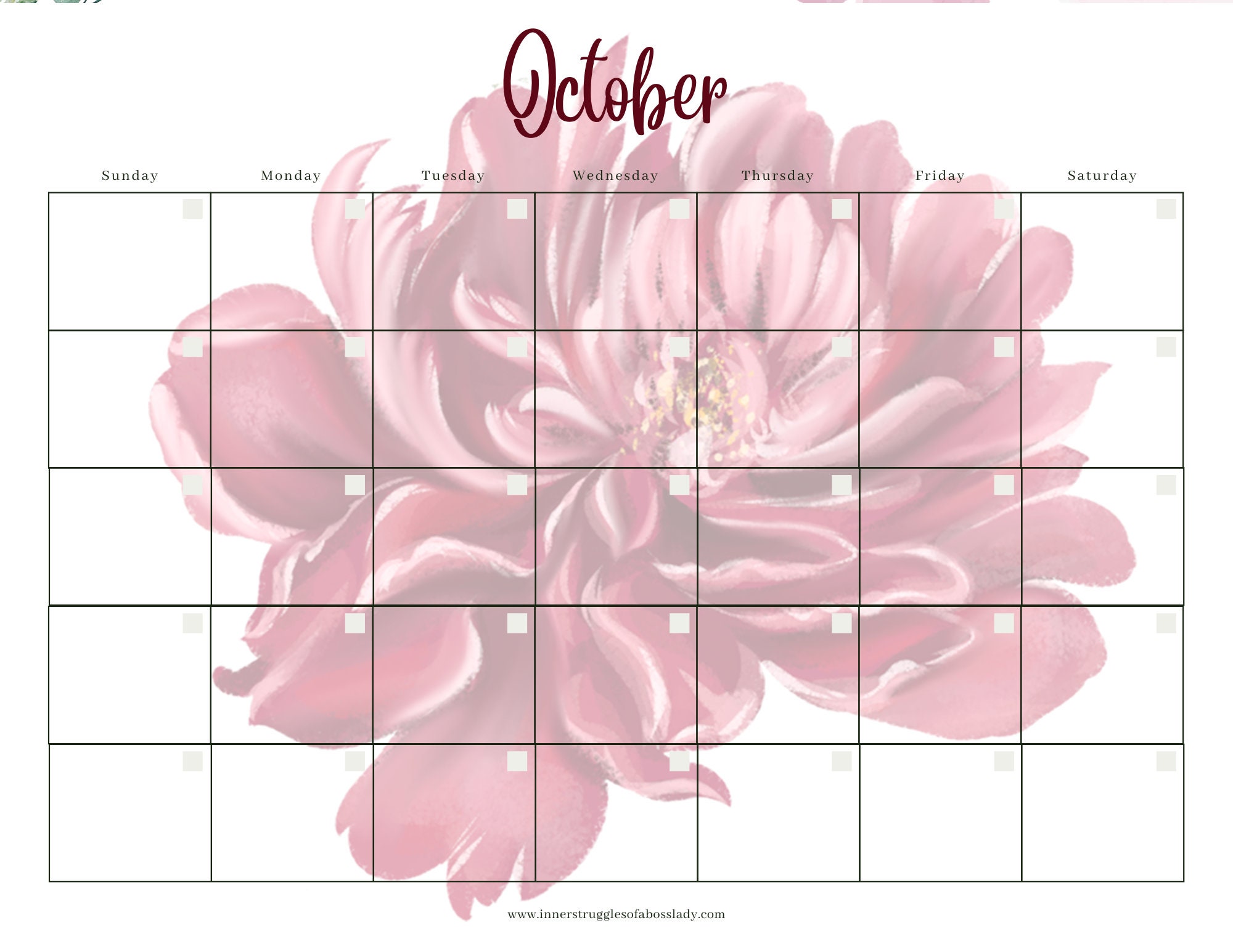 Fillable Wall Calendar - Etsy