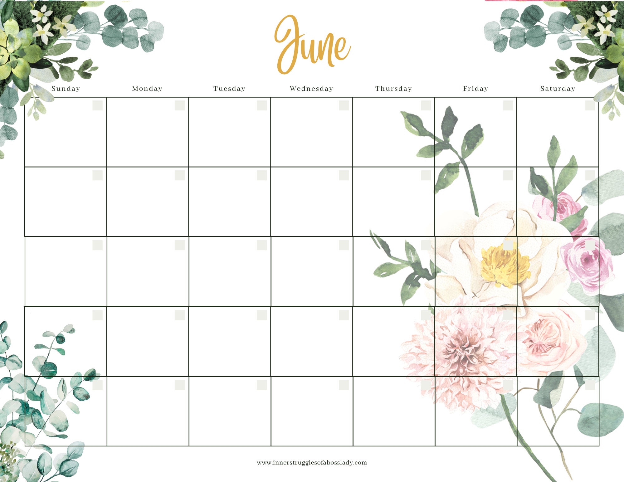 Fillable Wall Calendar - Etsy