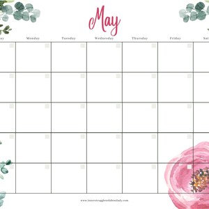 Fillable Wall Calendar - Etsy