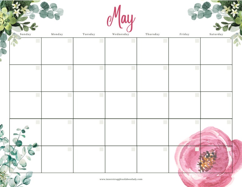 Fillable Wall Calendar - Etsy